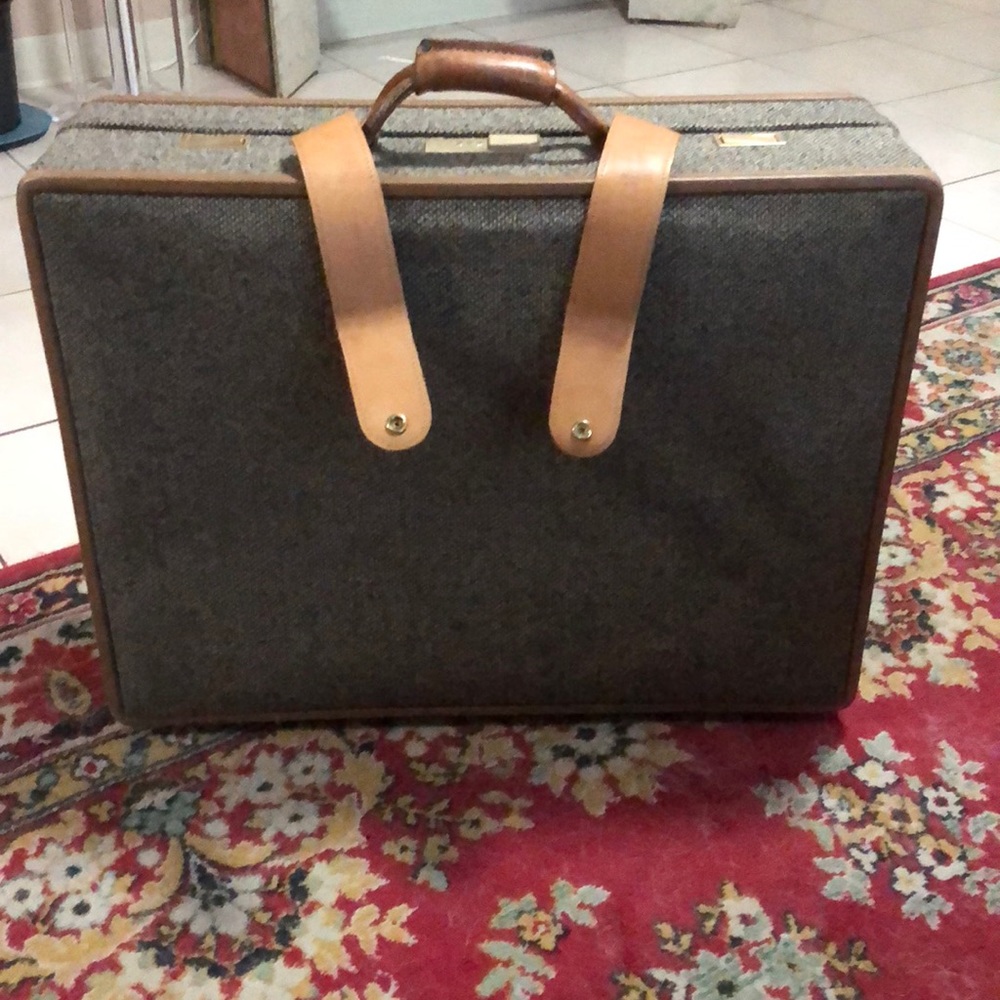 Hartman Vintage Tweed And Leather Lg Luggage - Gem